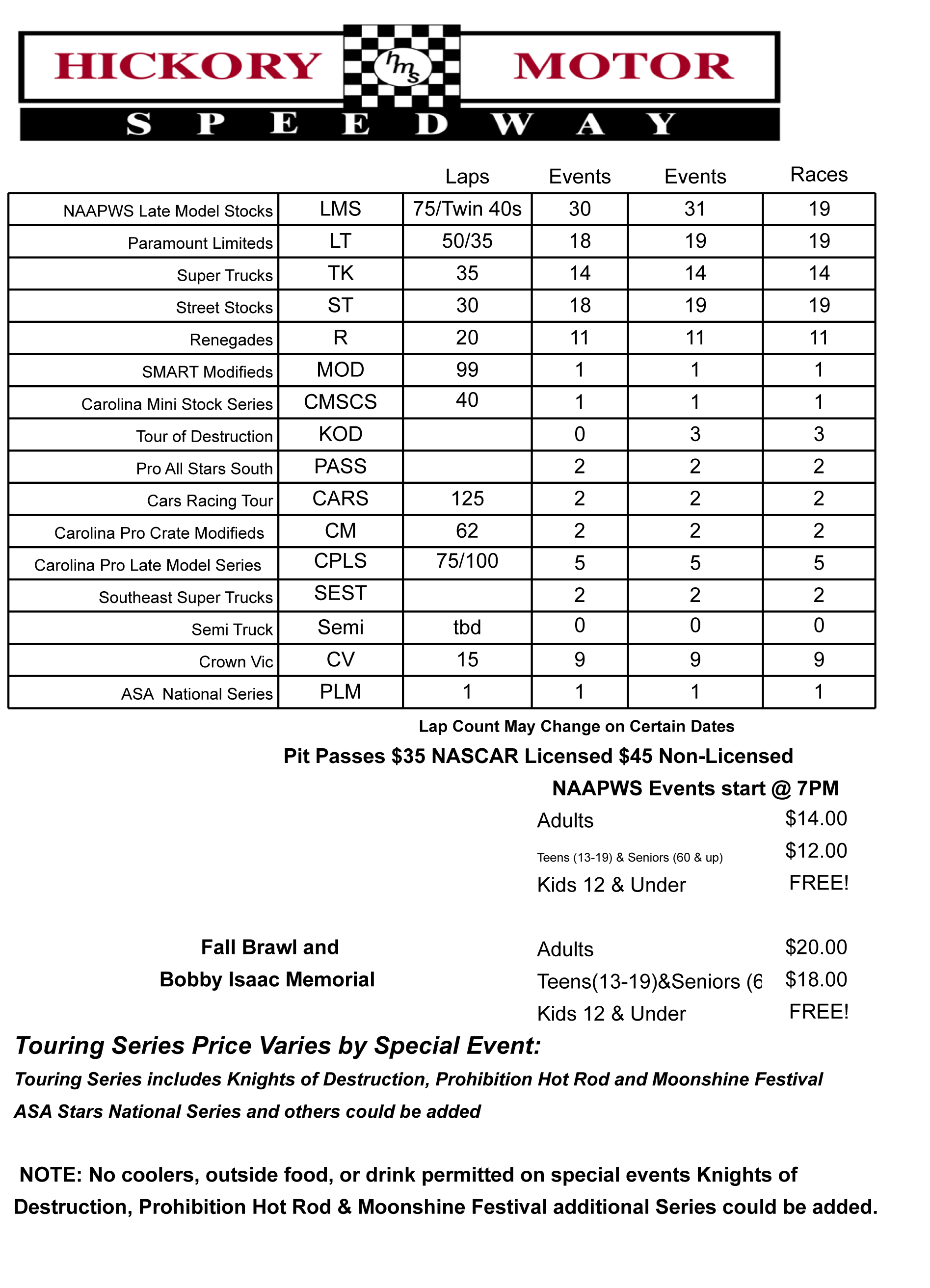 2024 Official HMS Schedule guide